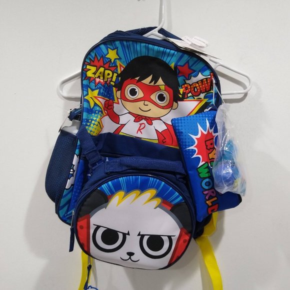Ryan’s World | Accessories | Nwt Ryans World Bookbag Lunch Box 7 Piece ...